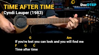Time After Time - Cyndi Lauper (1983) Easy Guitar Chords Tutorial with ...
