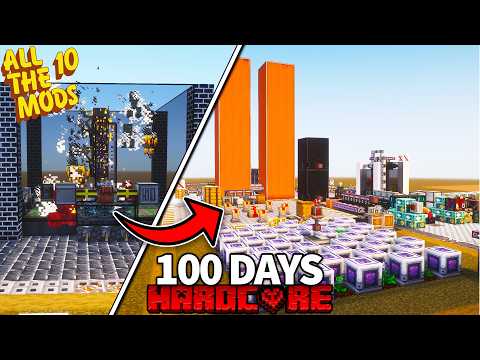I Survived 100 Days IN ALL THE MODS 10 in HARDCORE MINECRAFT...