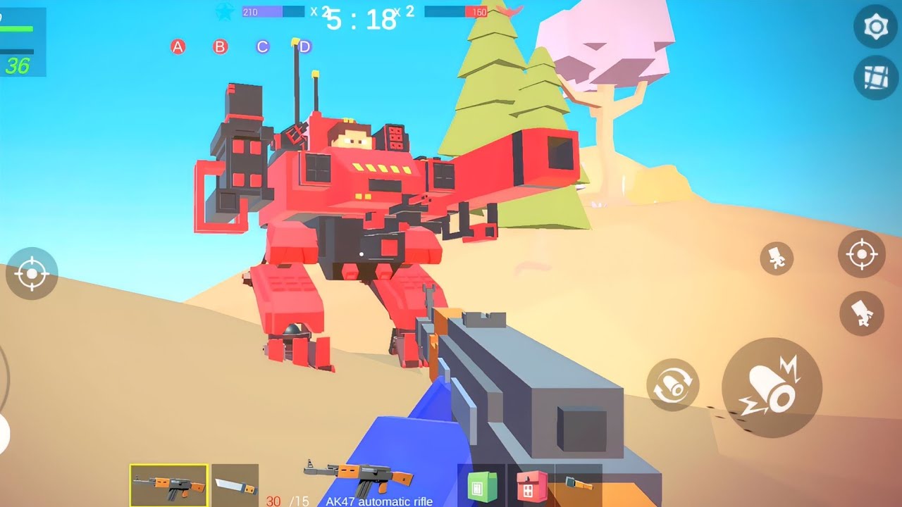 Pixel Battlefield Gun shoot _ Android GamePlay - YouTube