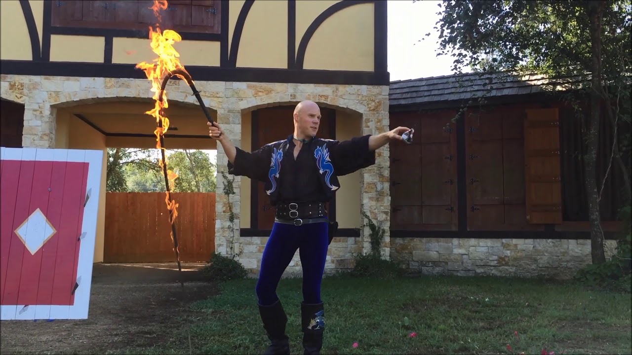 Adam Winrich Fire Whip & Body Cam Texas Renaissance Festival 2017 - YouTube