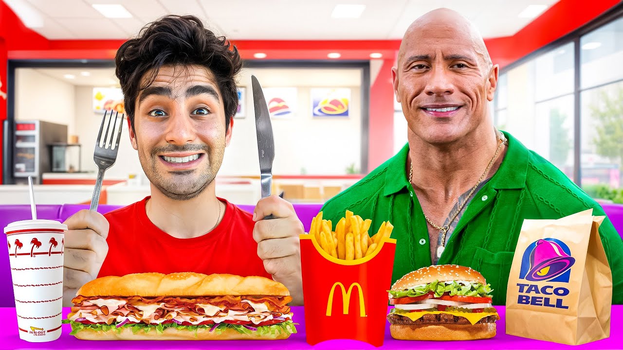 I Ate Every Celebrity Fast FOOD Meal for 24 HOURS! - YouTube