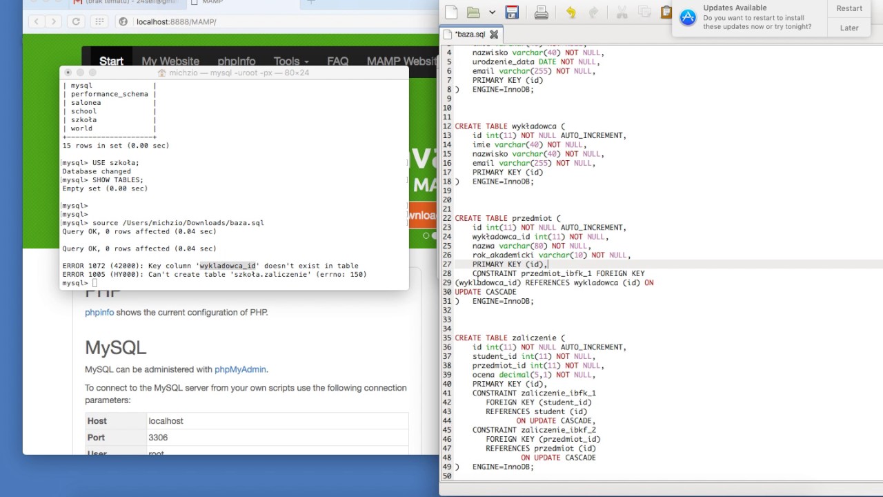 MySQL - Command Line Client- Import database tables from sql file (Mac ...