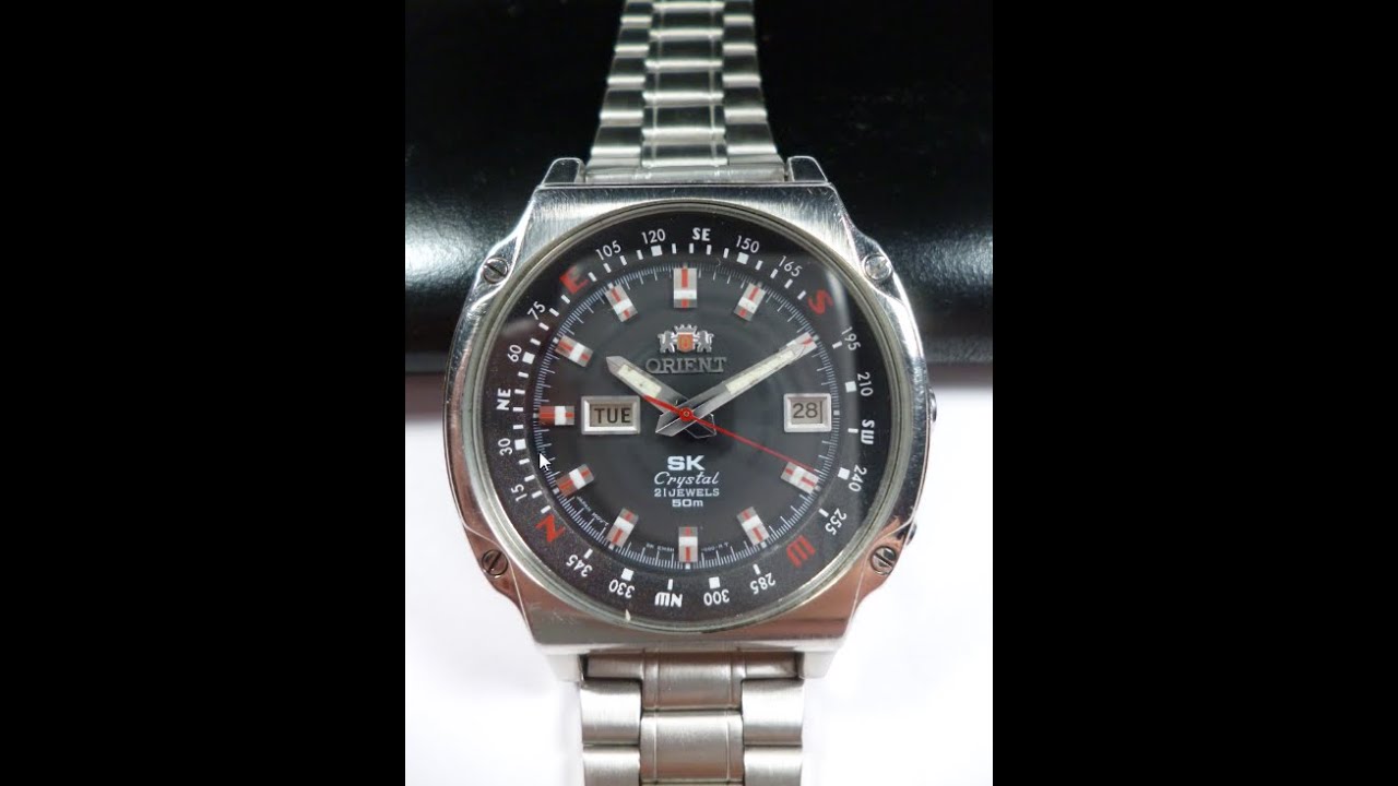 Vintage ORIENT SK Crystal Automatic 21 jewels Japan Men Wrist Watch ...