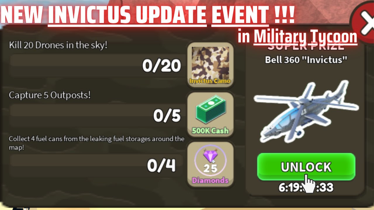 Roblox | NEW INVICTUS UPDATE EVENT in Military Tycoon - YouTube