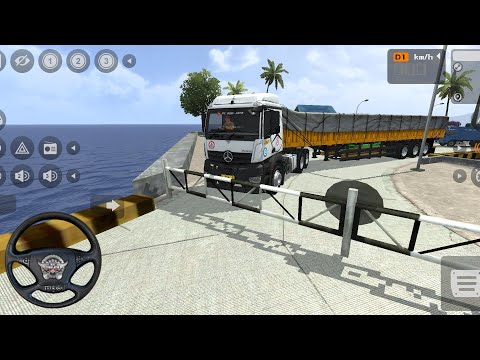 PERMAINAN TRUK TRAILER MERCY AXOR TIDAK JADI MENYEBRANG ADA OMBAK BESAR - BUS SIMULATOR INDONESIA