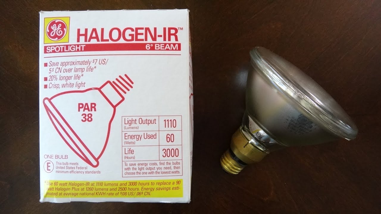 GE 60watt PAR38 Halogen-IR Spot Light Bulb - YouTube