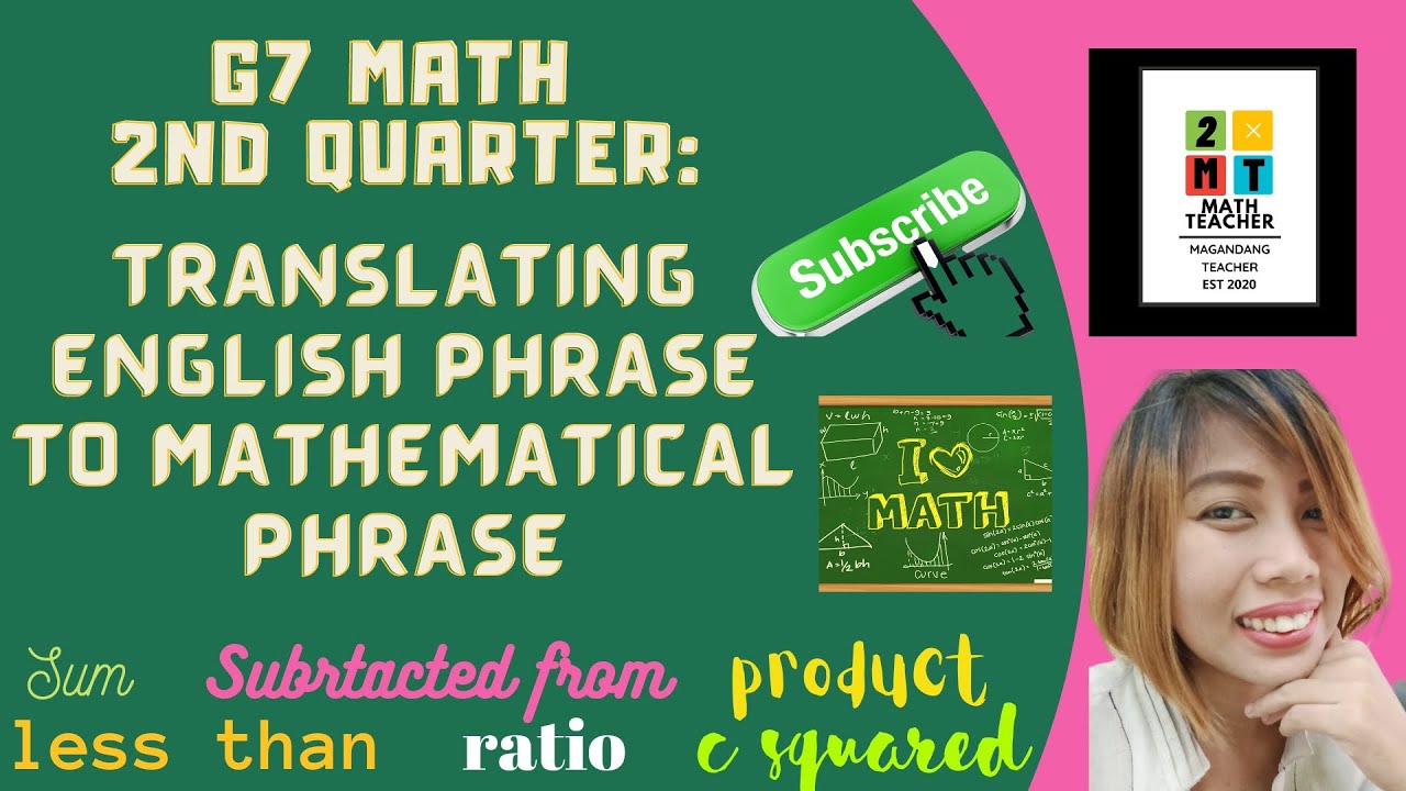 Translating English Phrases to Mathematical Phrases (vice versa) - YouTube