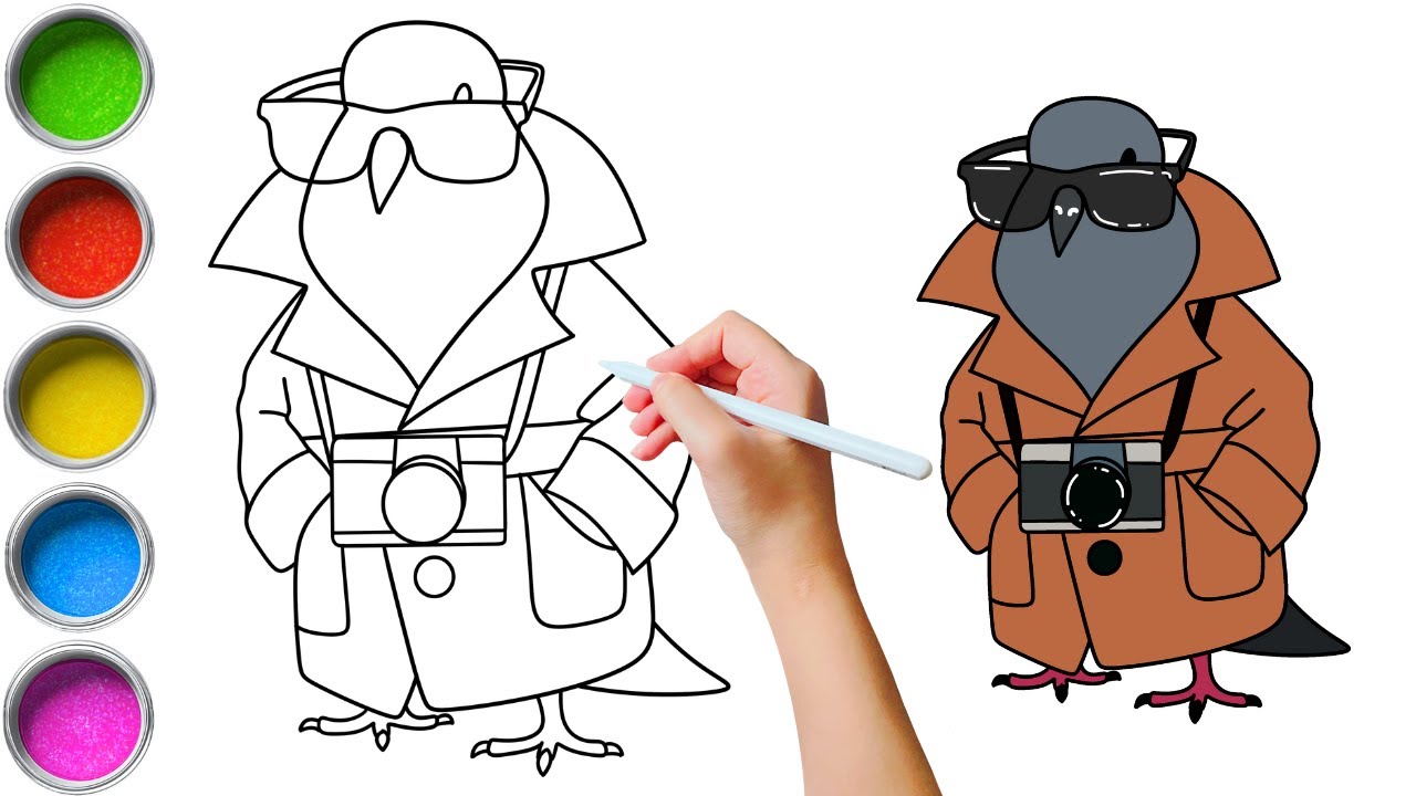 How to draw SHPIONIRO GOLUBIRO (Detective Pigeon) from Italian Brainrot ...