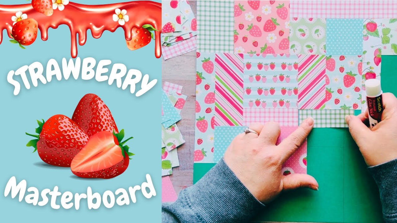 Craft with me🩷 Strawberry Themed Masterboard🍓#collage - YouTube