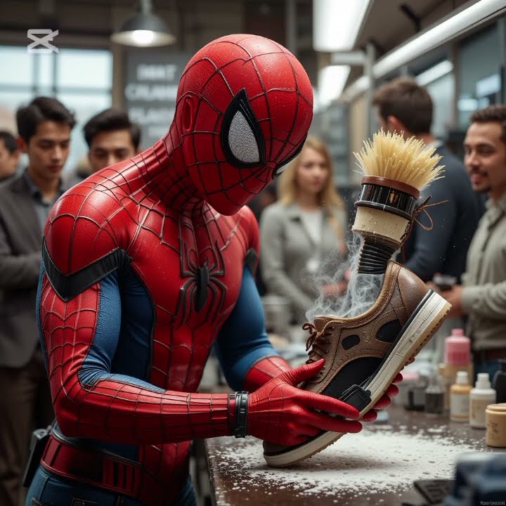 "Spider-Man Shines: A Heroic Shoe polish - YouTube