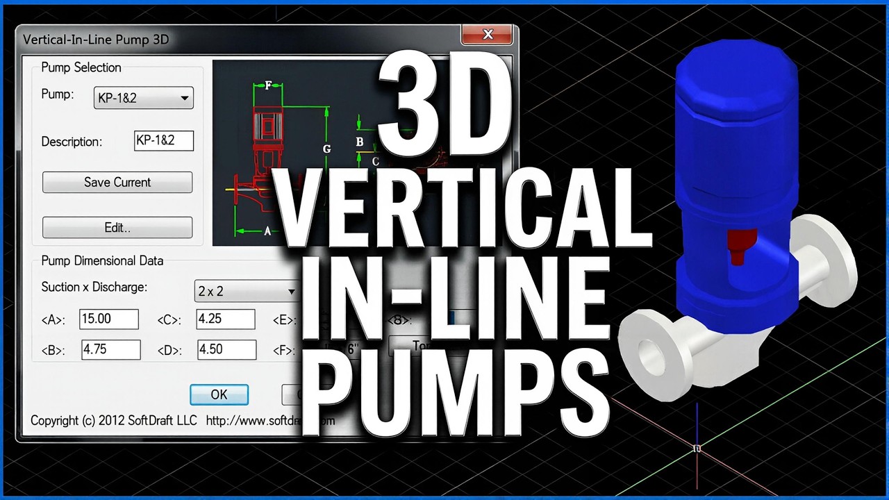 How to Model 3D Vertical In-Line Pumps in AutoCAD FAST - YouTube
