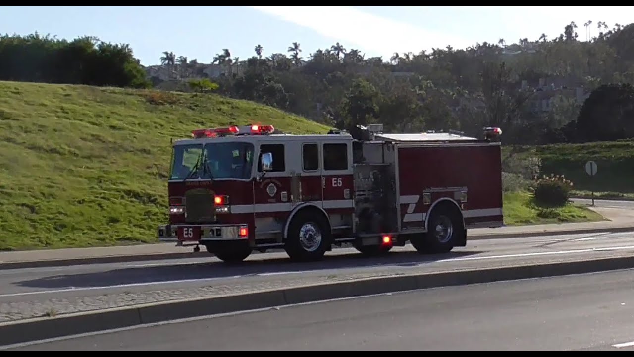 OCFA Engine 5 (Reserve) Responding - YouTube