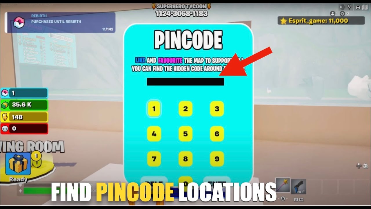 SUPERHERO TYCOON MAP FORTNITE CREATIVE - HOW TO FIND PINCODE LOCATIONS ...