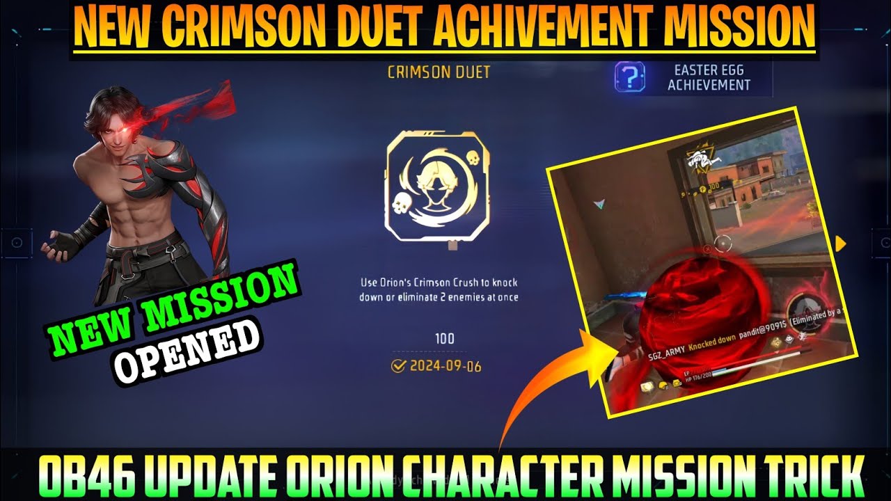 NEW OB46 CRIMSON DUET ACHIEVEMENT MISSION FREE FIRE AFTER OB46 UPDATE ...