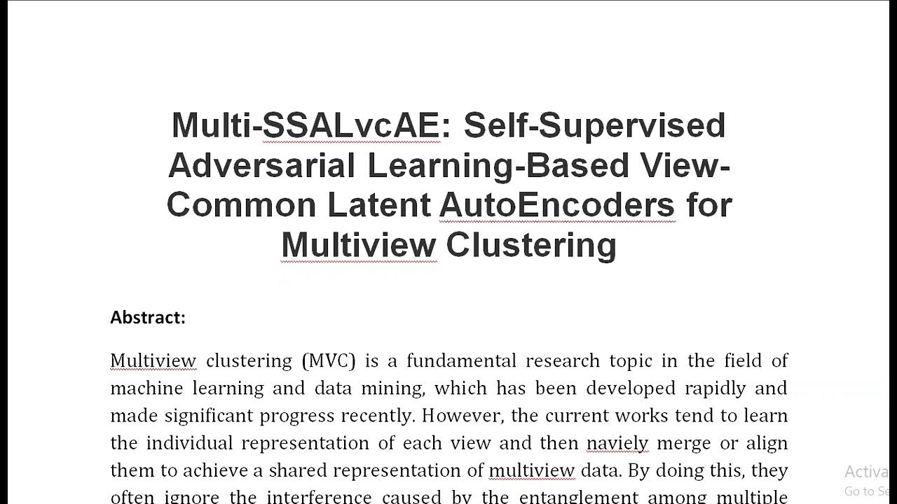 Multi SSALvcAE Self Supervised Adversarial Learning Based View Common Latent AutoEncoders for ...