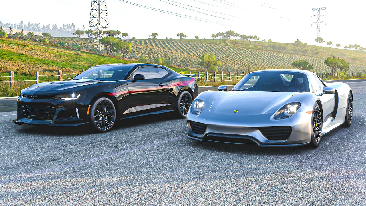 Hennessey 'The Exorcist' Camaro ZL1 (Replica) vs Porsche 918 Spyder ...