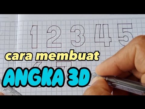 cara membuat angka 3d - YouTube