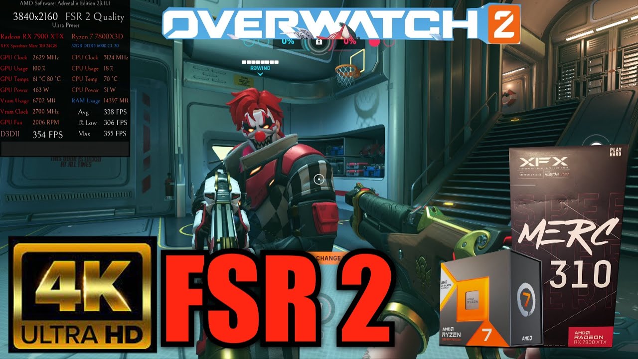 7900 XTX 🖥️ 7800X3D 🎮 Overwatch 2 @ 4K FSR 2 Quality + Ultra Preset ...