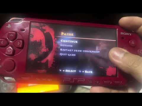 PSP SLIM 2003 **Deep Red Edition** CFW 6.61 Gameplay test GoW - Ghost ...