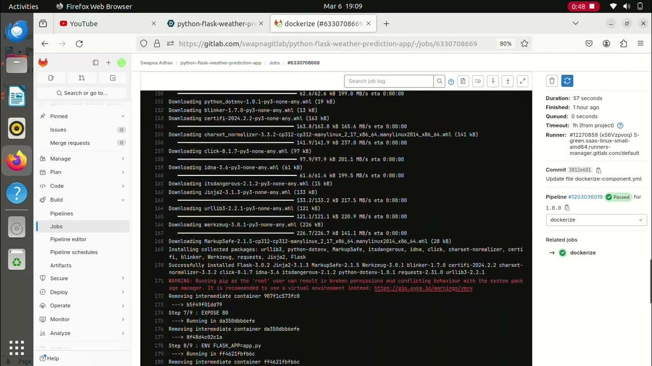 python flask weather prediction app gitlab - YouTube