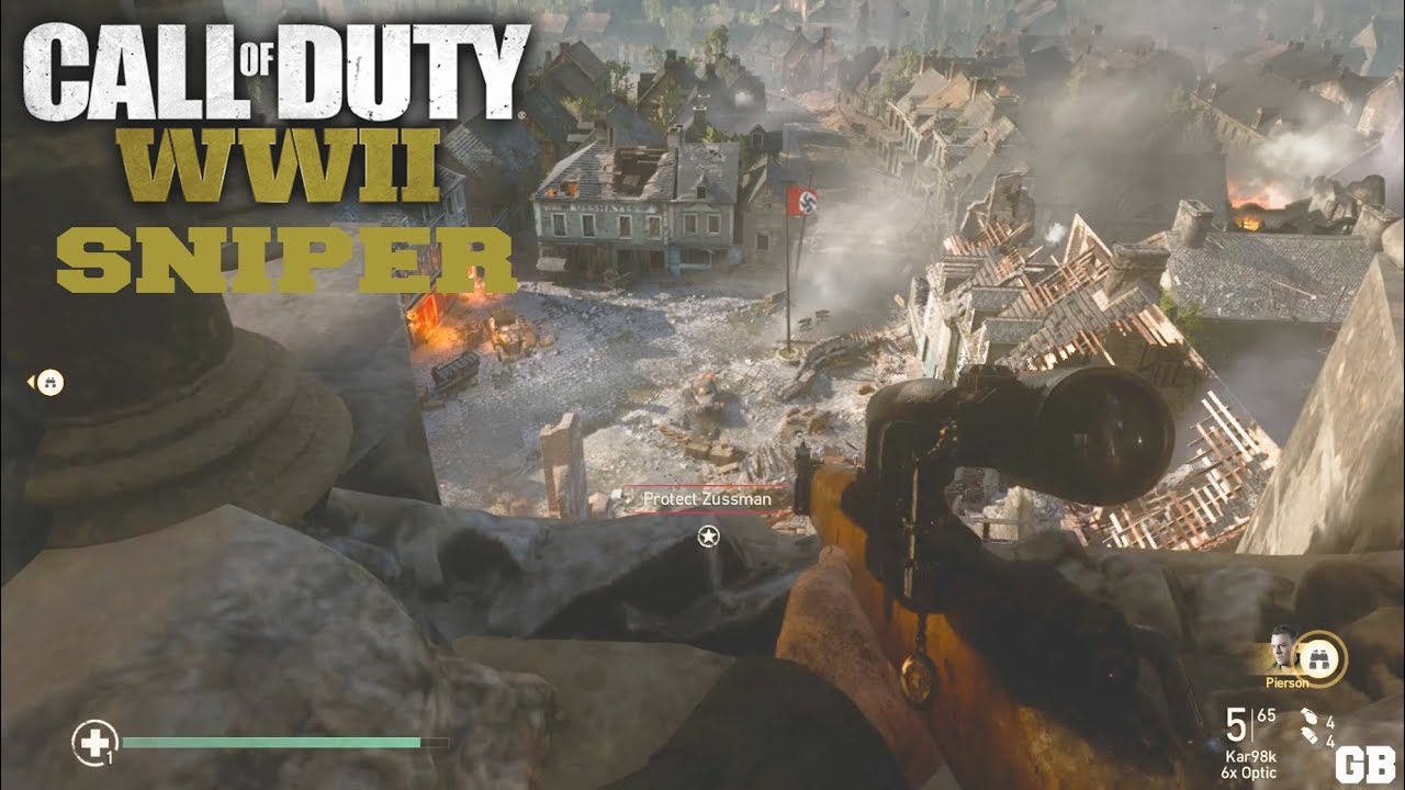 COD WW2 SNIPER MISSION AND PROTECT ZUSSMAN (Call Of Duty: WWII) @1080p ...