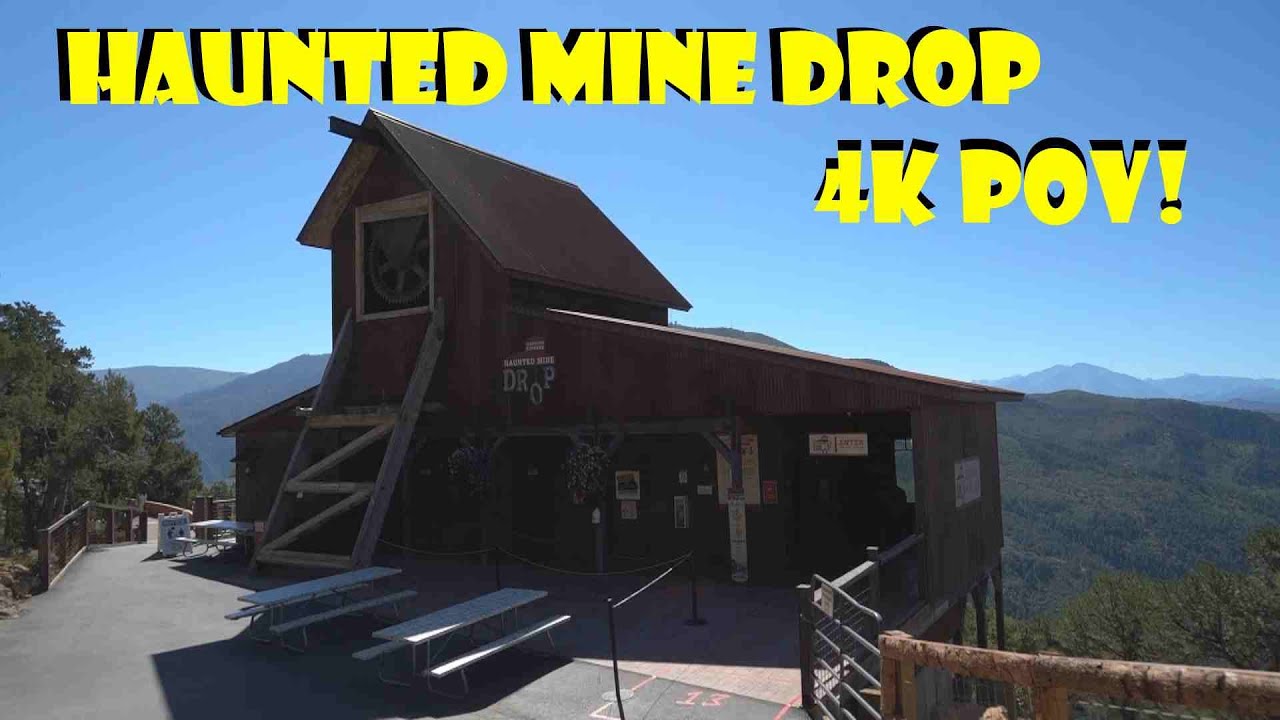 Glenwood Caverns Adventure Park Haunted Mine Drop 4K POV - YouTube
