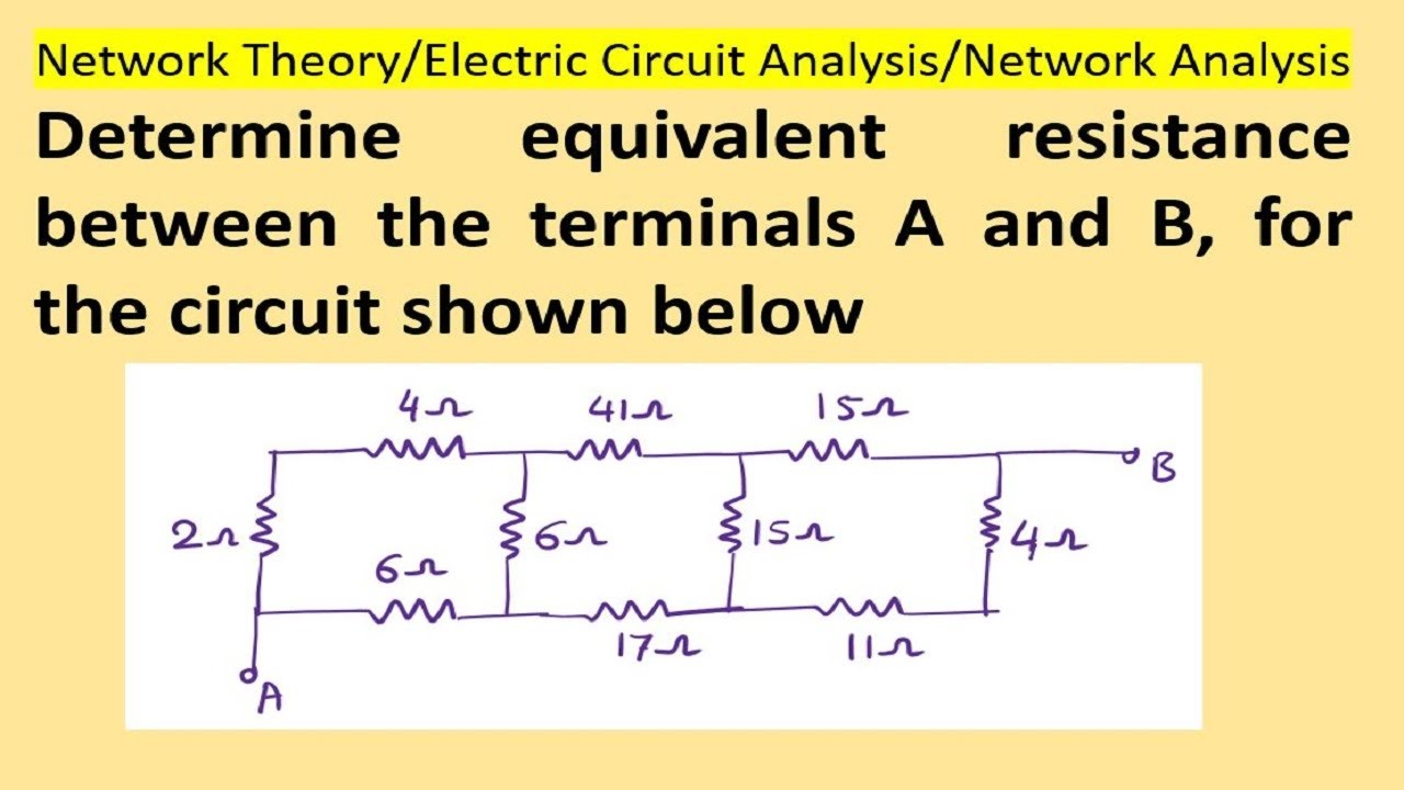 Determine equivalent resistance between the terminals. - YouTube