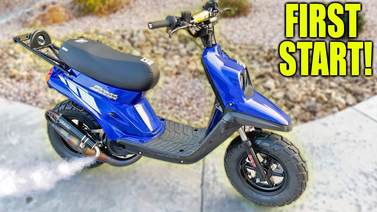 iT RUNS! BEST YAMAHA ZUMA STUNT BUILD 70cc! Yasuni R, Vapor Gauges and ...