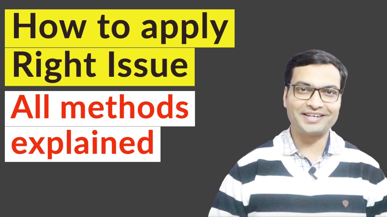 How to Apply Right Issue | Right Issue Kaise Apply Kare - YouTube