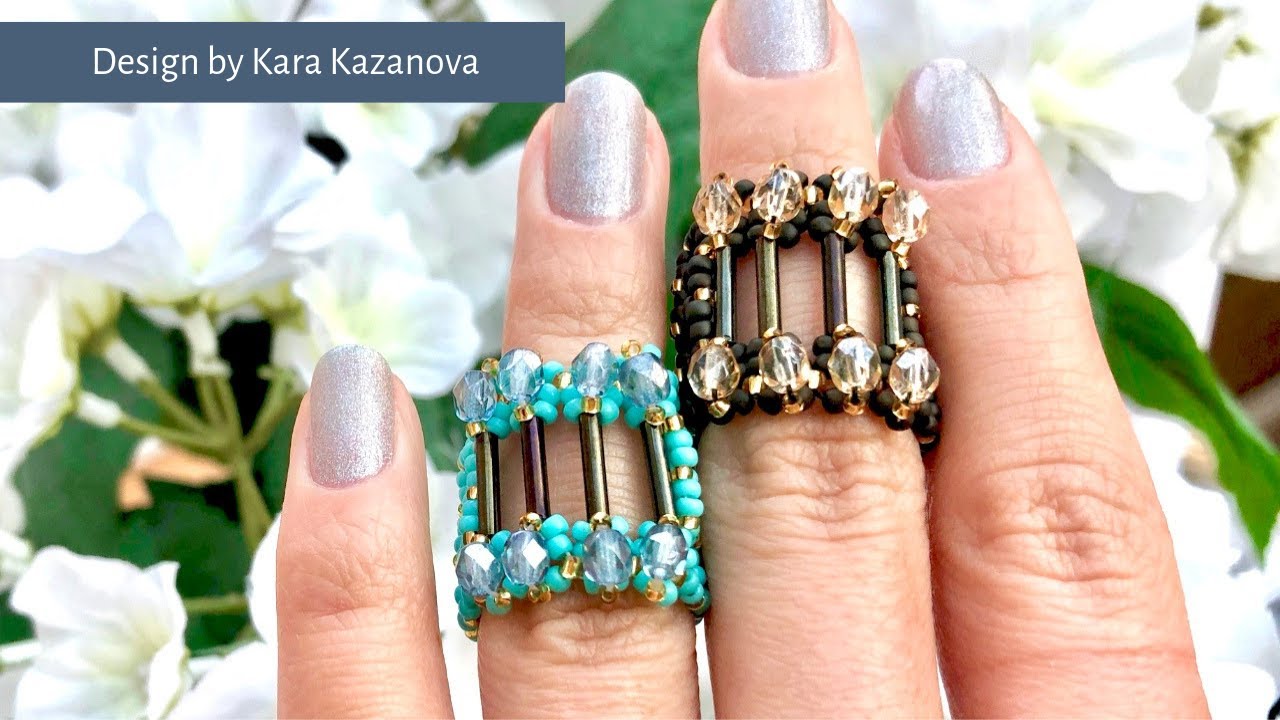 Cleopatra ring tutorial | Flat netting + Right Angle Weave | Beaded ...