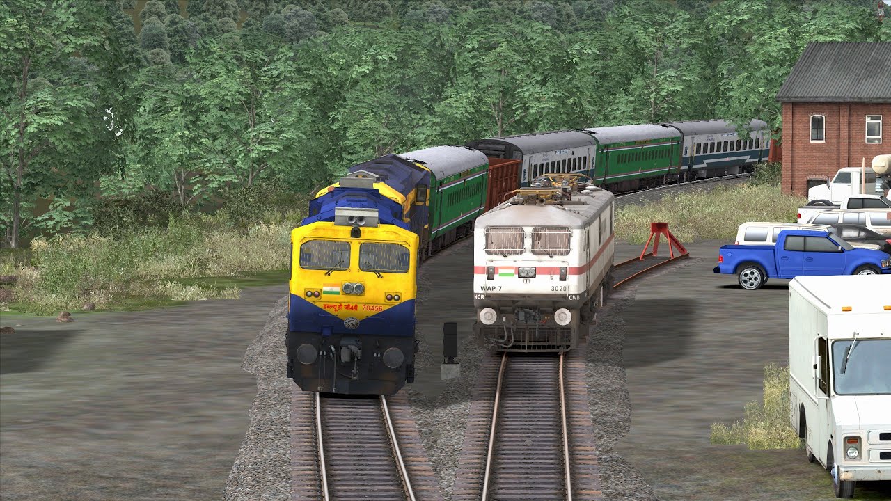 MIX TRAIN - FRIEGHT CARS - LHB COACHES - SLR COACH - ARMY COACH IN ONE ...