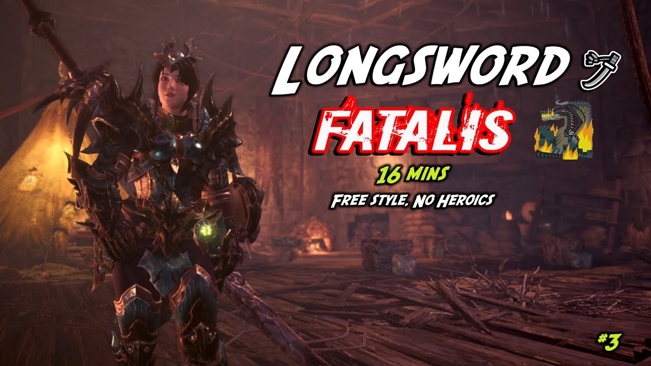Longsword Free Style Gameplay Fatalis #3 | Monster Hunter World ...