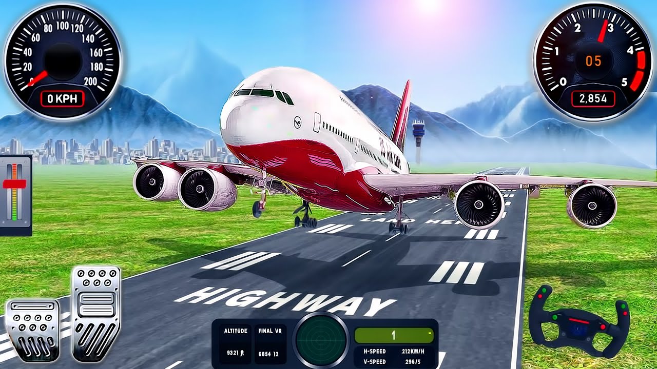 Pilot Flight Airplane Simulator - Emergency Landing Boeing 747 and ...