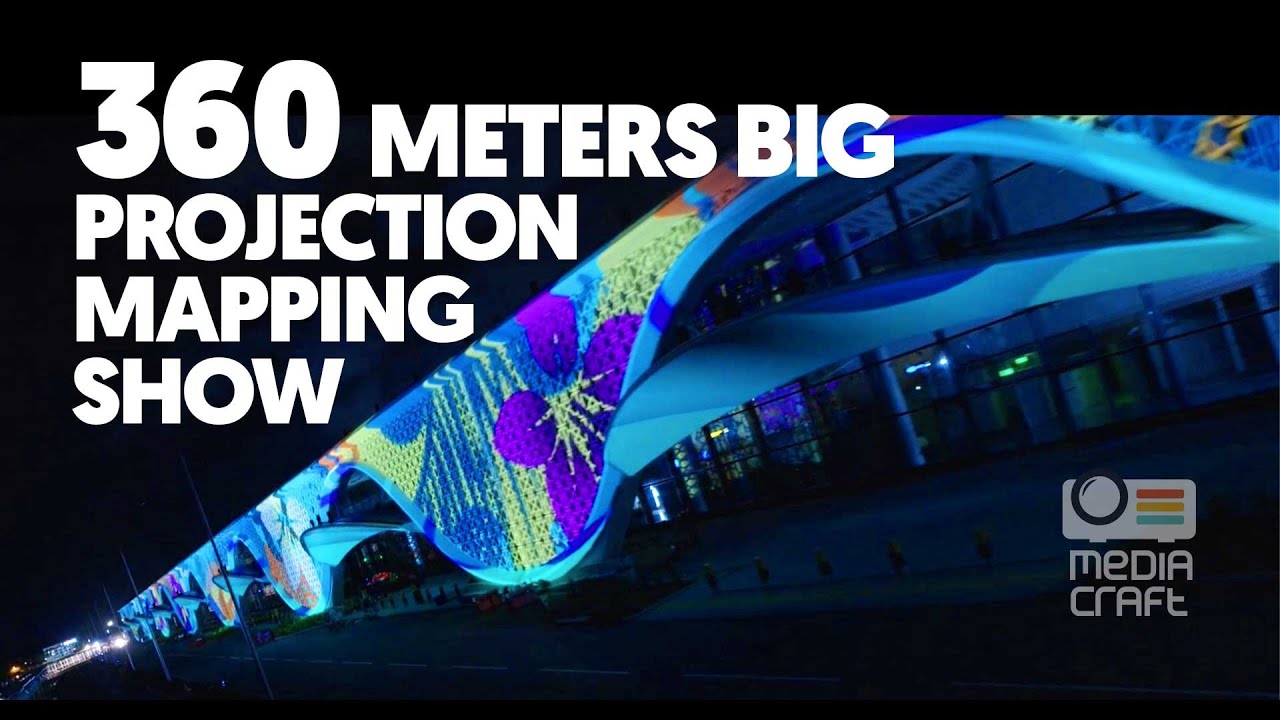 360 meters wide 3D projection mapping by MediaCraft.pl (1181 ft wide ...