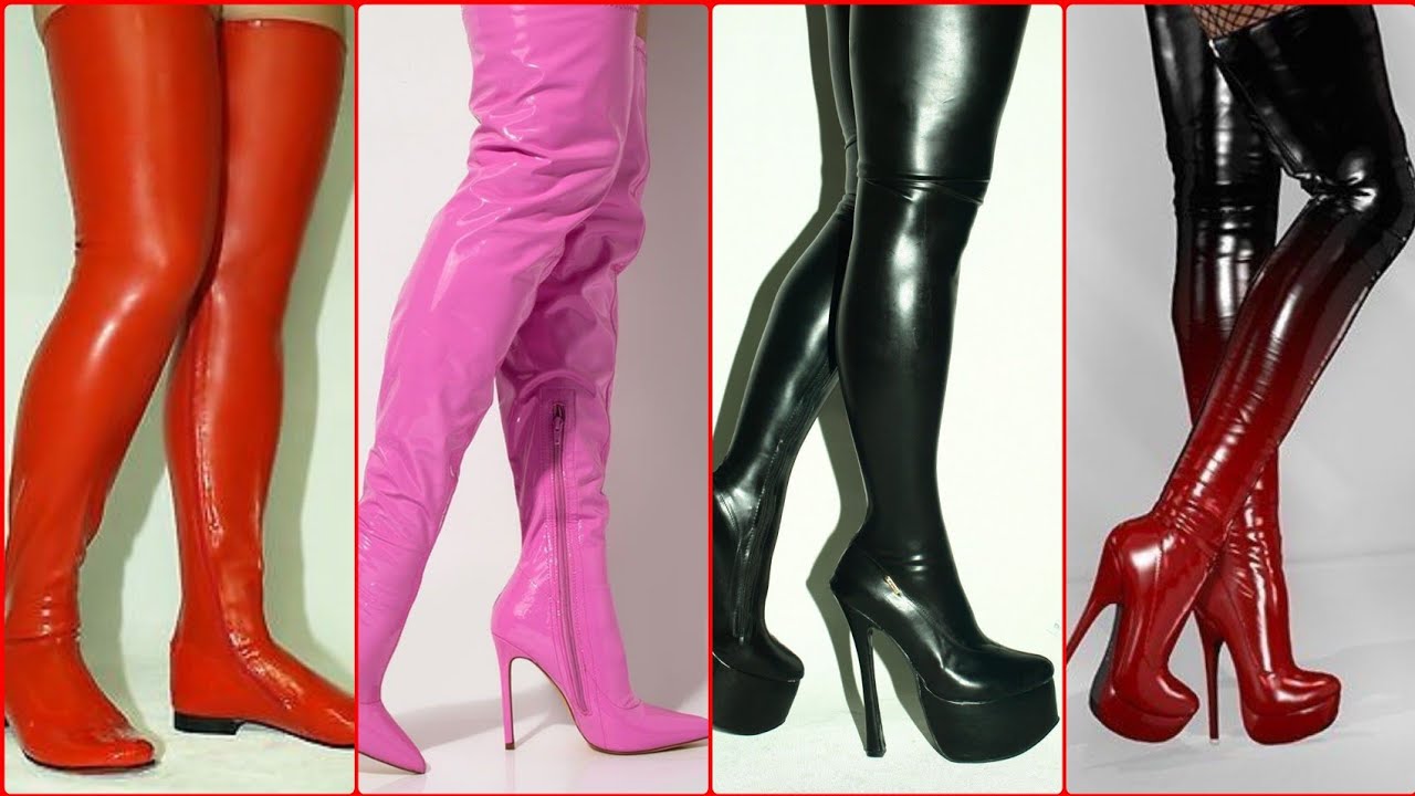 Most stylish and beautiful Latex long boots and ankle boots designs ...