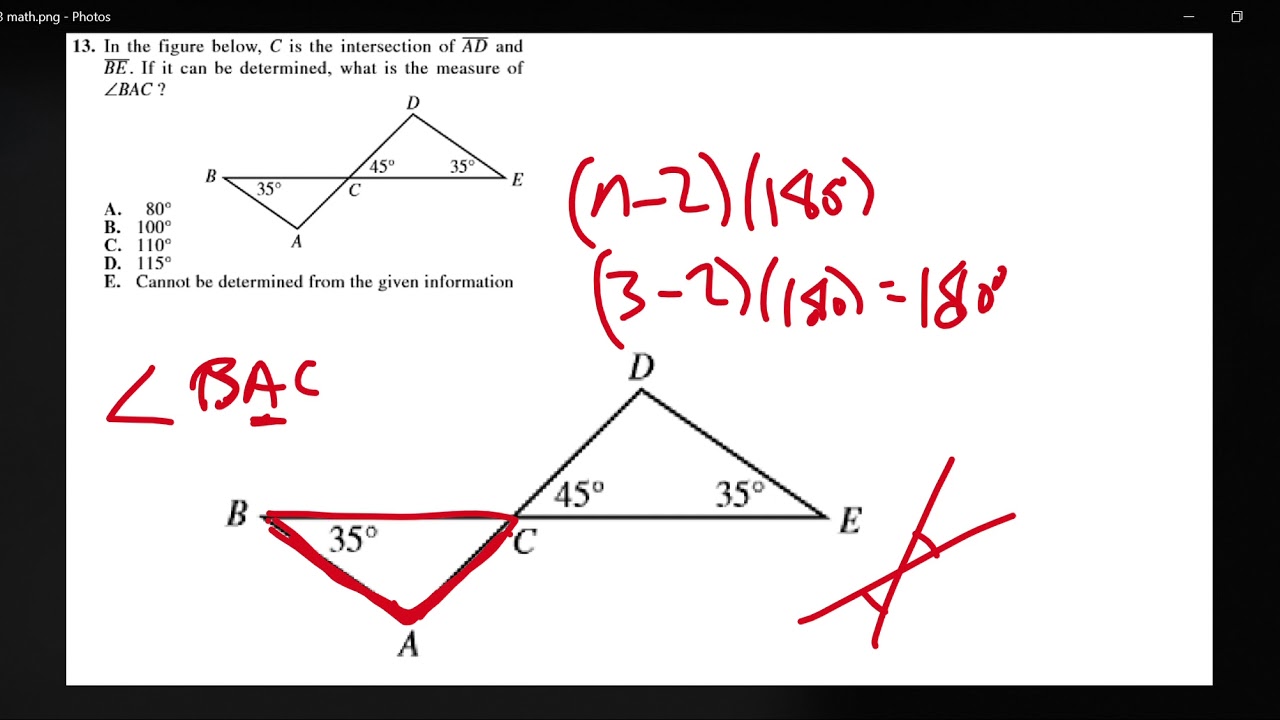ACT Prep - Finding an Angle - YouTube