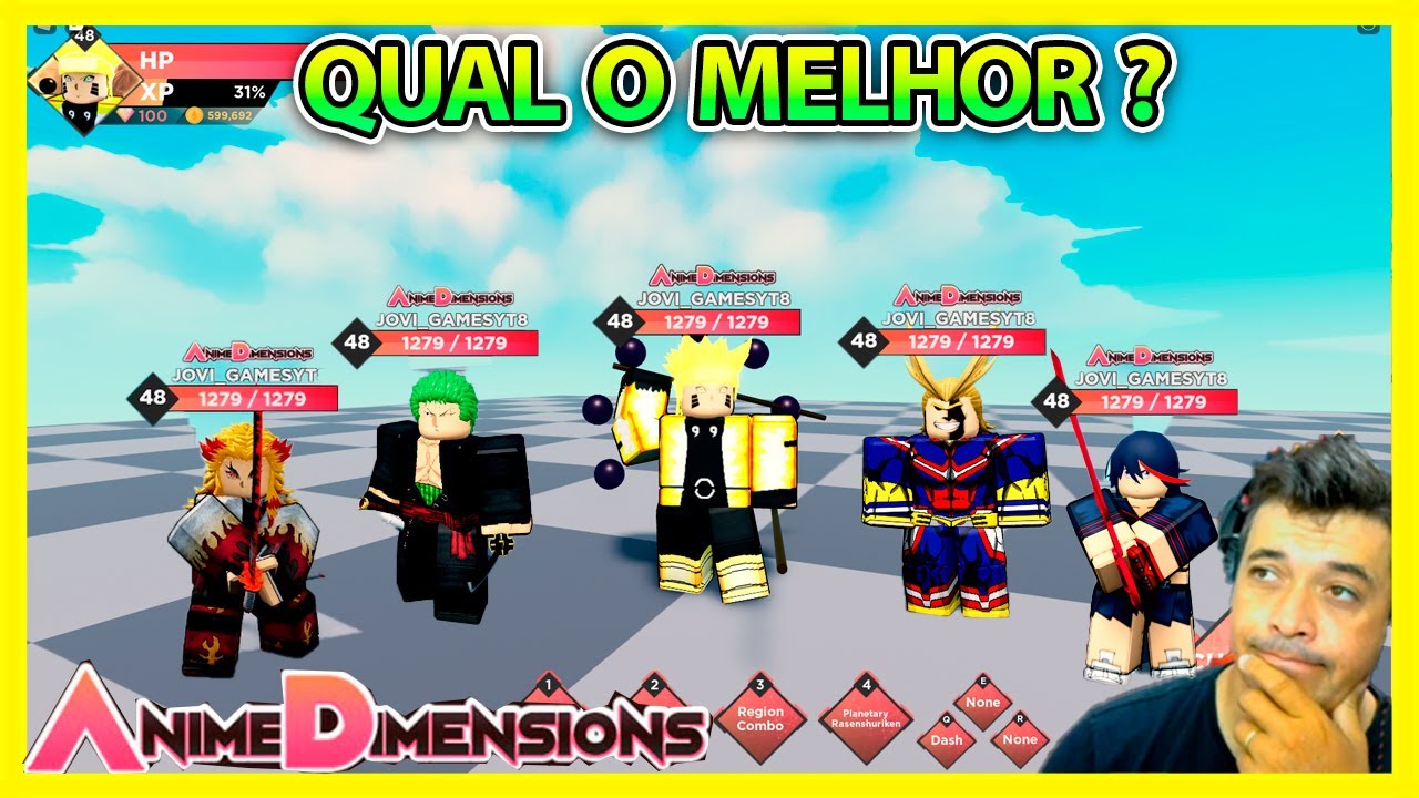 TESTANDO OS NOVOS PERSONAGENS NO⚡️ANIME DIMENSIONS⚡️ QUALO MELHOR ...