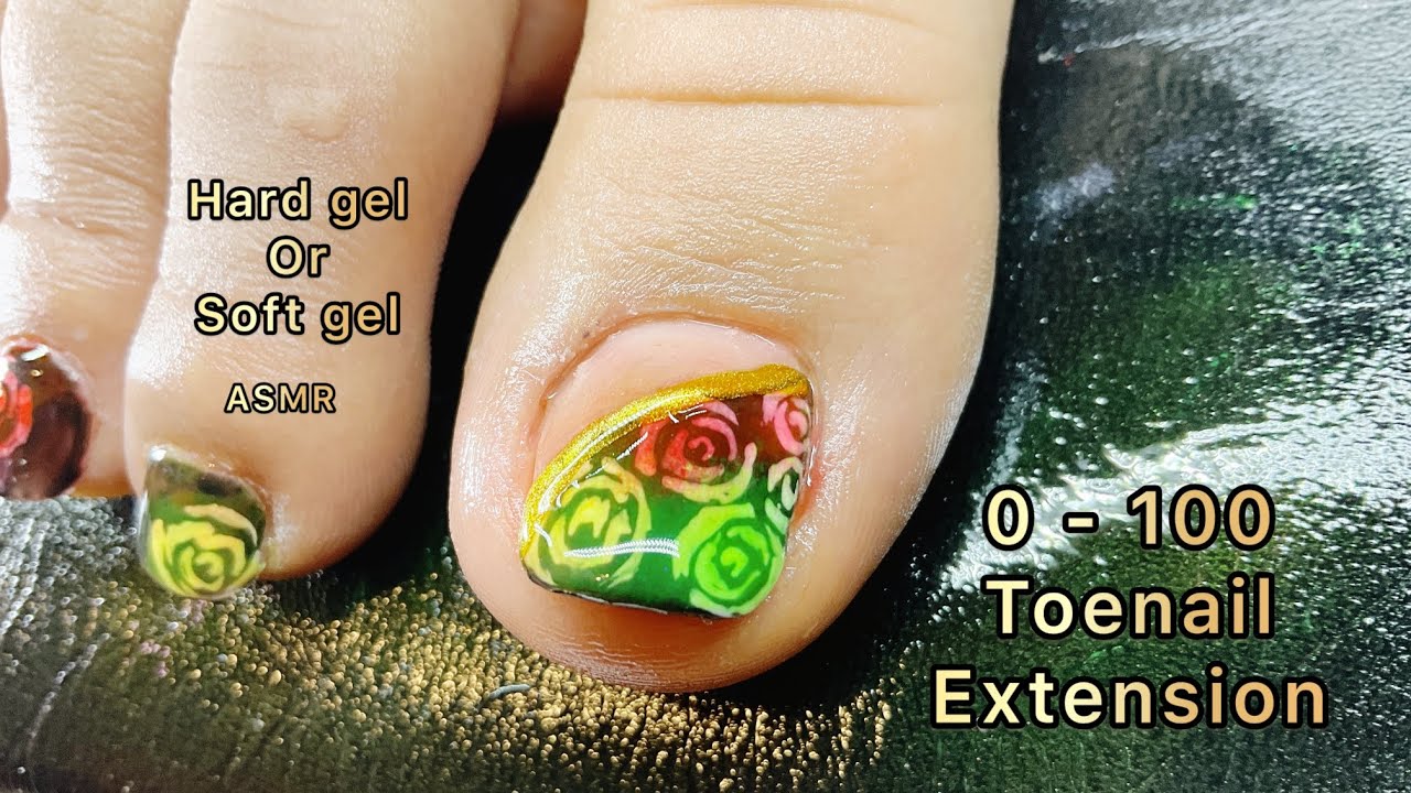 Easy Toe Nail Design at Home|Sculpted Toe Nail with Hard Gel| Toe Nail ...