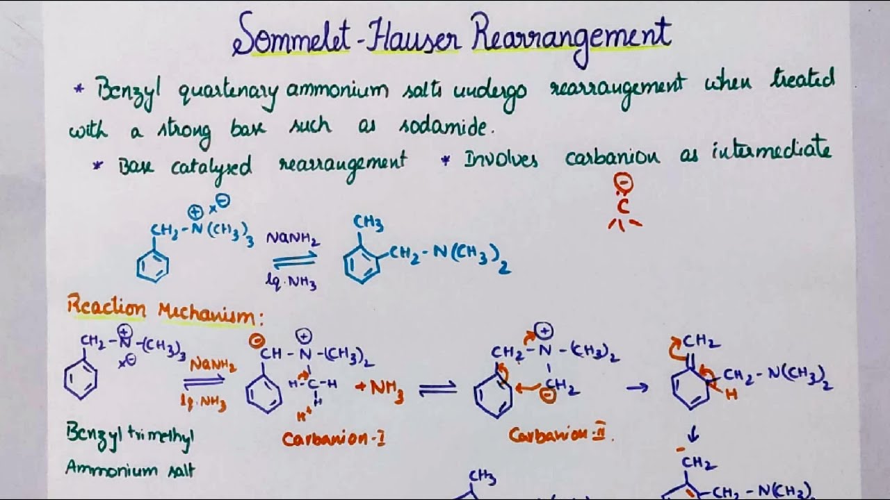 Sommelet Hauser Rearrangement;tricks to solve questions,Evidences of ...