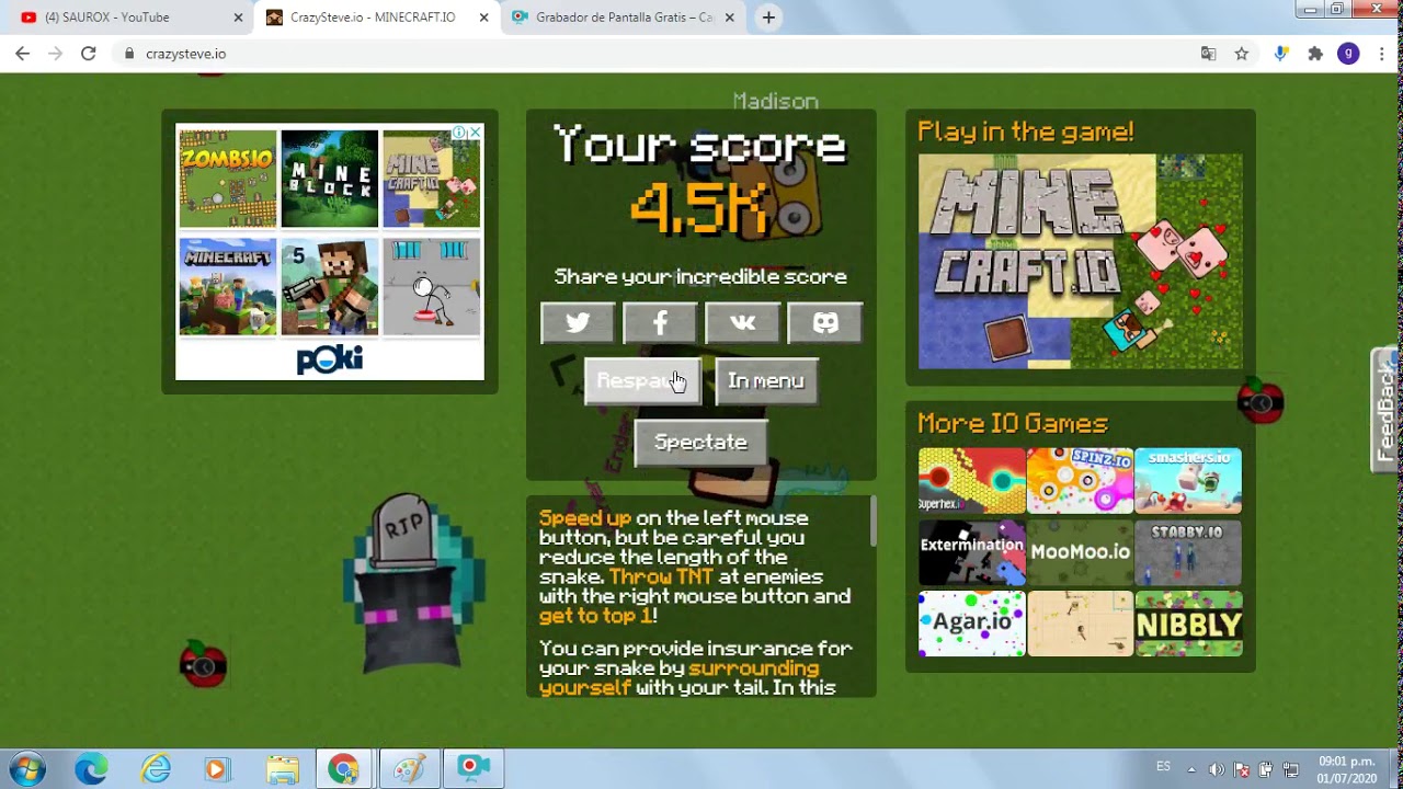 CRAZY STEVE.IO,PERO SON MEMES!!| SAUROX | - YouTube