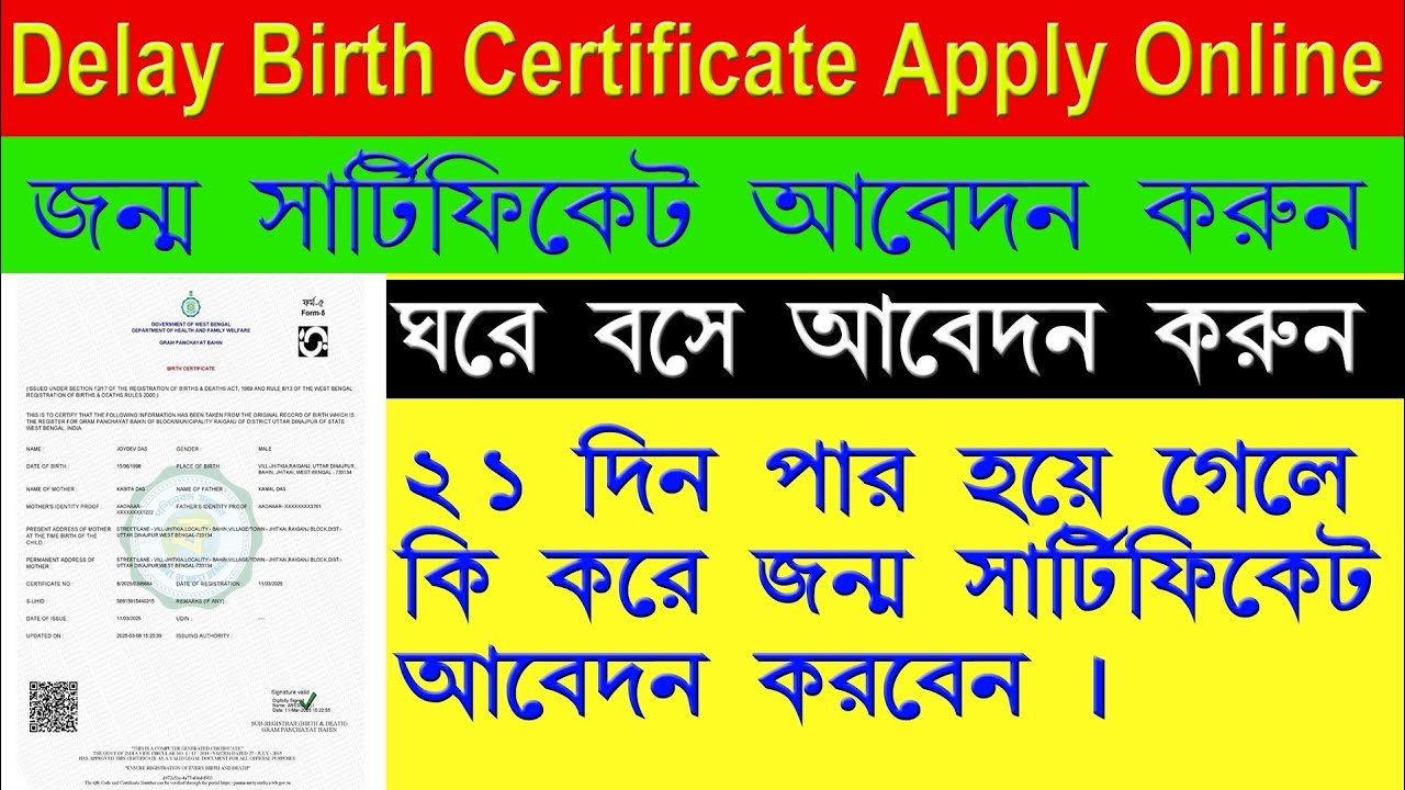 How to apply for delayed birth certificate online | Delayed certificate ...