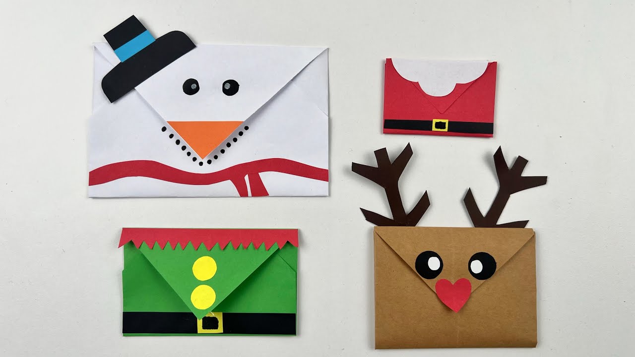 DIY Christmas Envelopes / Envelopes de Natal / Christmas Paper Craft ...