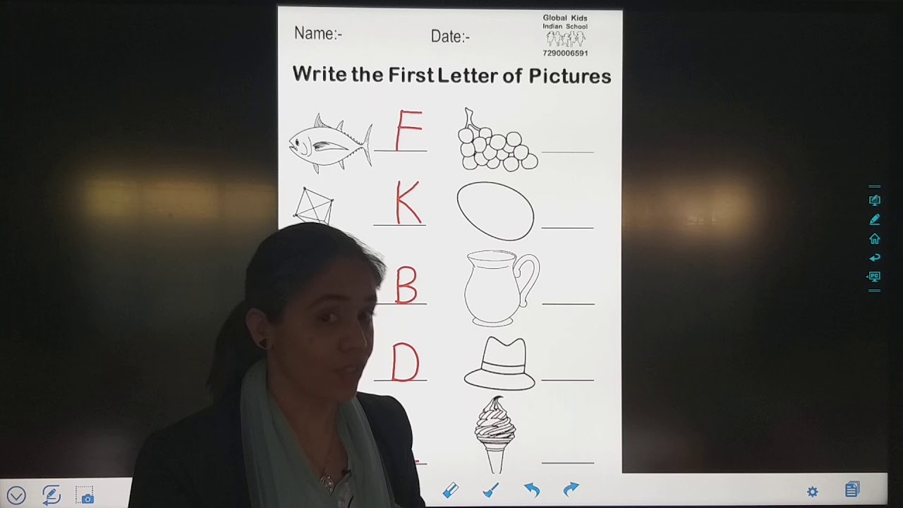 Class : Nursery // Write the first letter - YouTube