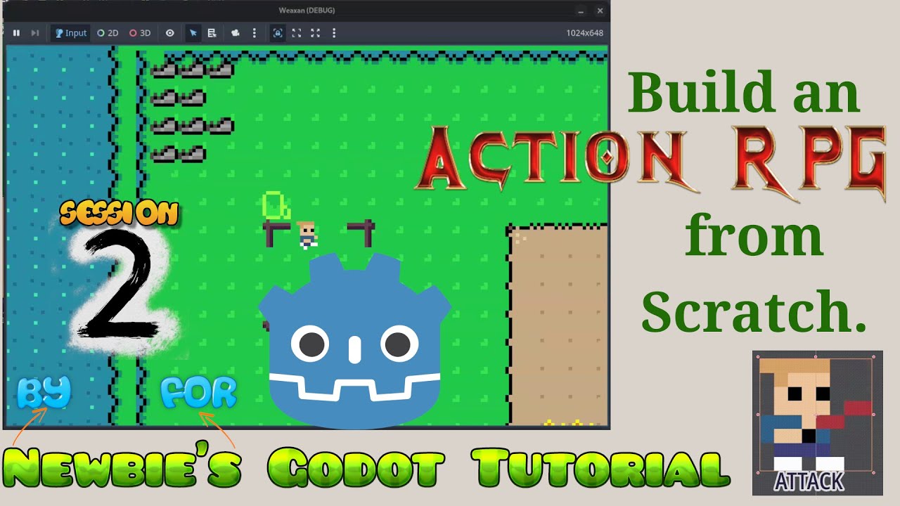 Newbie's Build a Game (Action RPG) in Godot #2 | Story DialogBox; Game ...