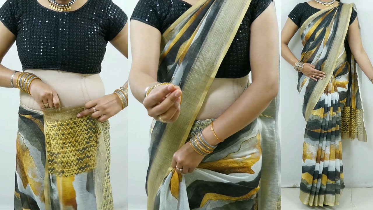 Beautiful daily wear saree draping tutorial step by step | saree ...