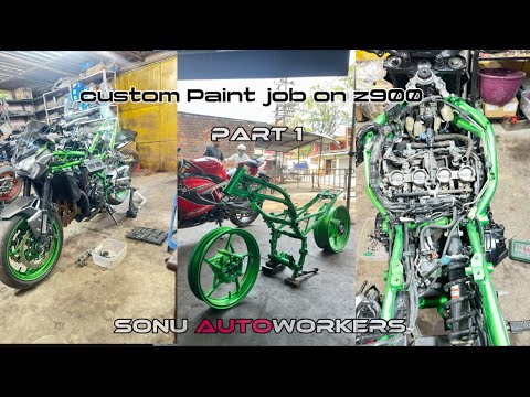 Coustom paint job l on z900 - YouTube