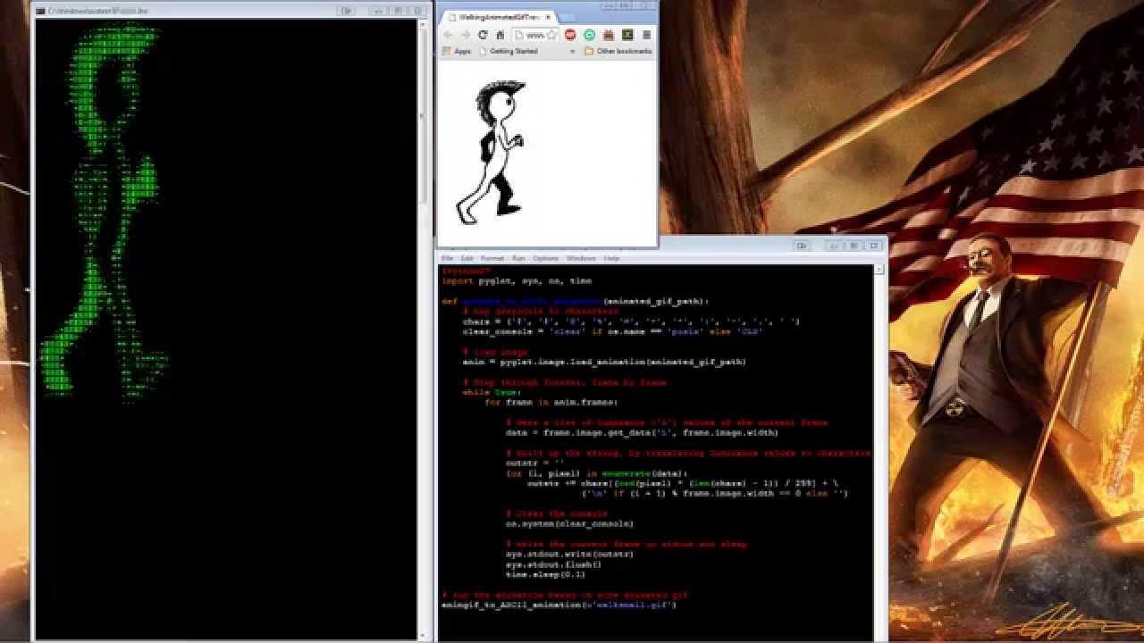 Animated ASCII from Gif - YouTube