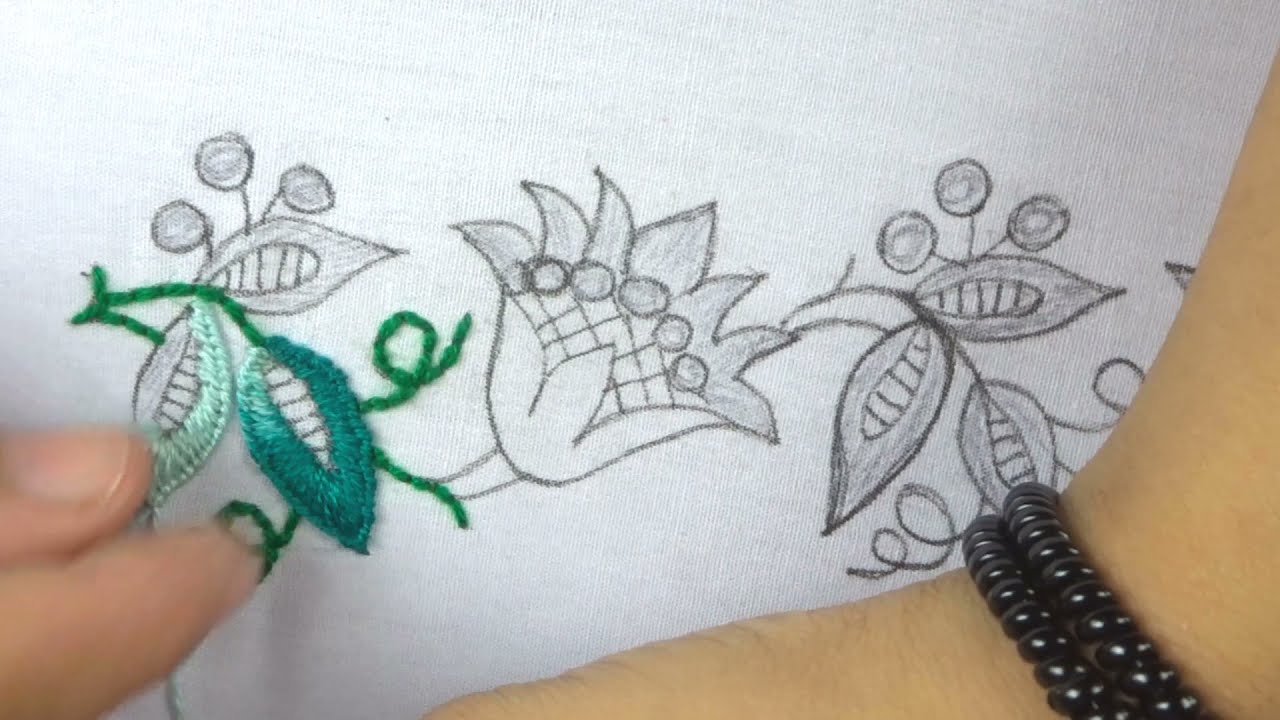 hand embroidery new border line design easy sewing needle art for ...