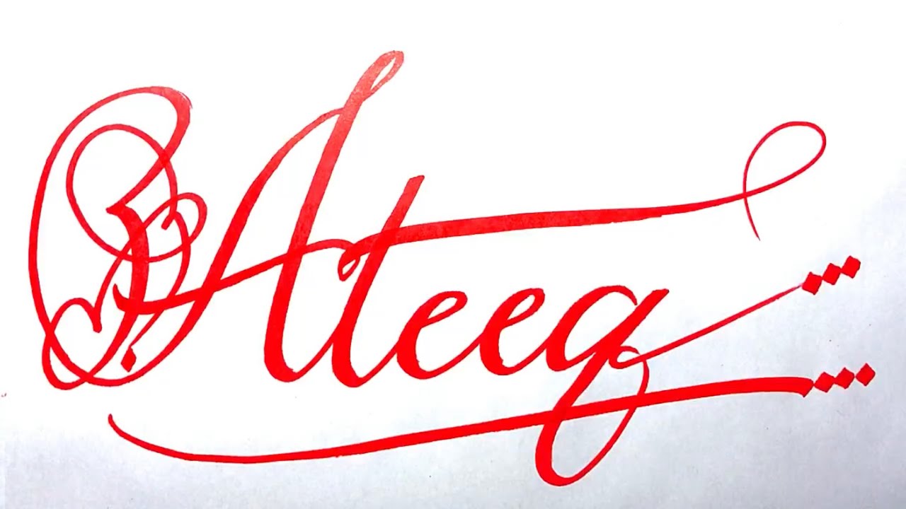 Ateeq Name Signature Calligraphy Status | #moderncalligraphy #cursive # ...