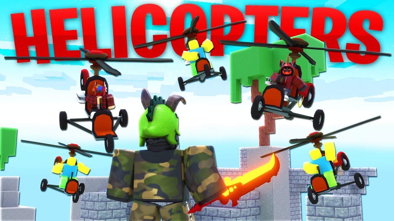1000 Attack Helicopters vs 2 Youtubers... (Roblox Bedwars) - YouTube